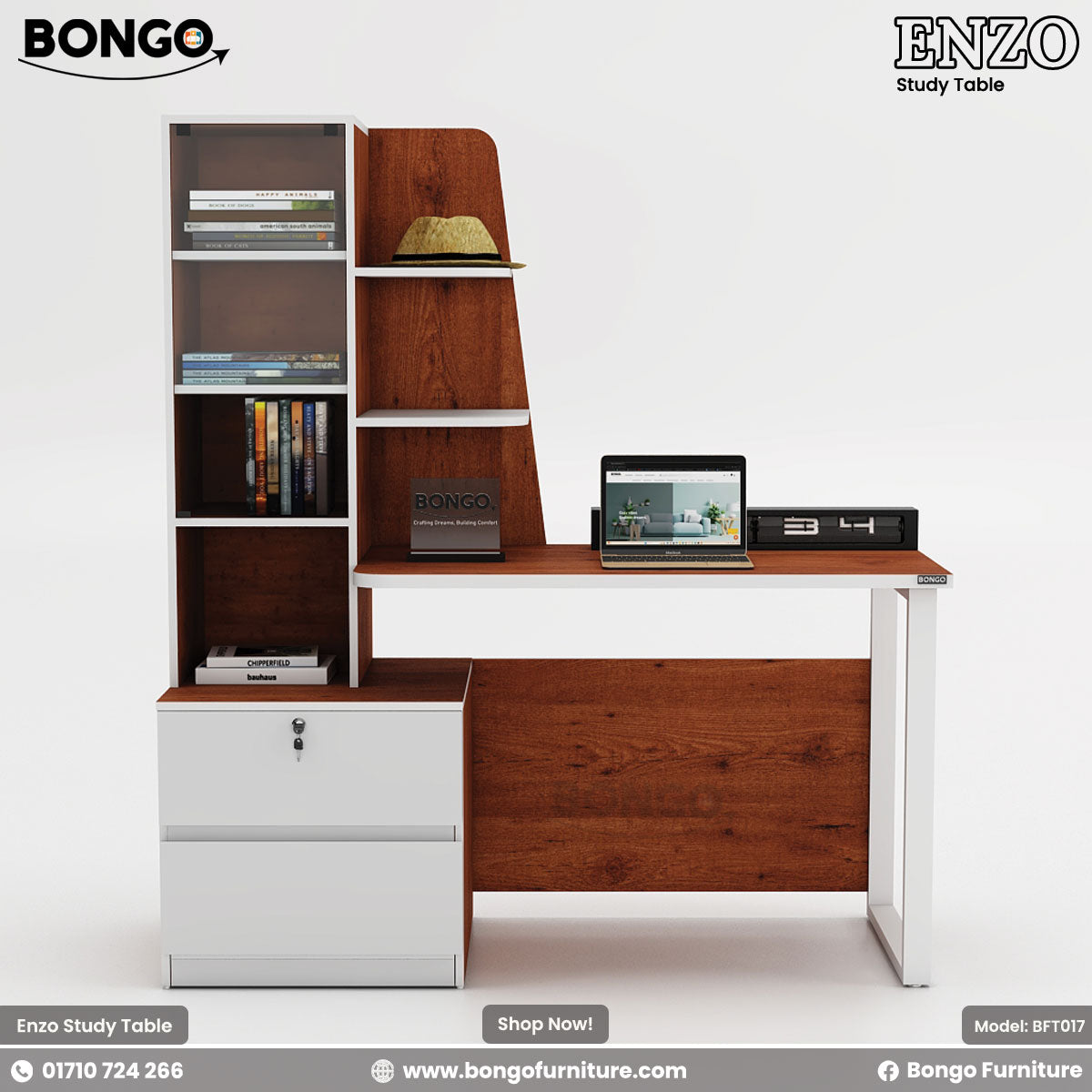 Enzo - Study Table | BFT017 | Bongo Furniture
