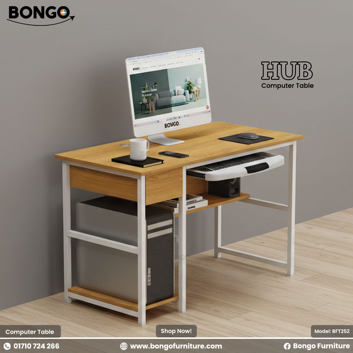 Hub Computer Table - BFT252 | Bongo Furniture
