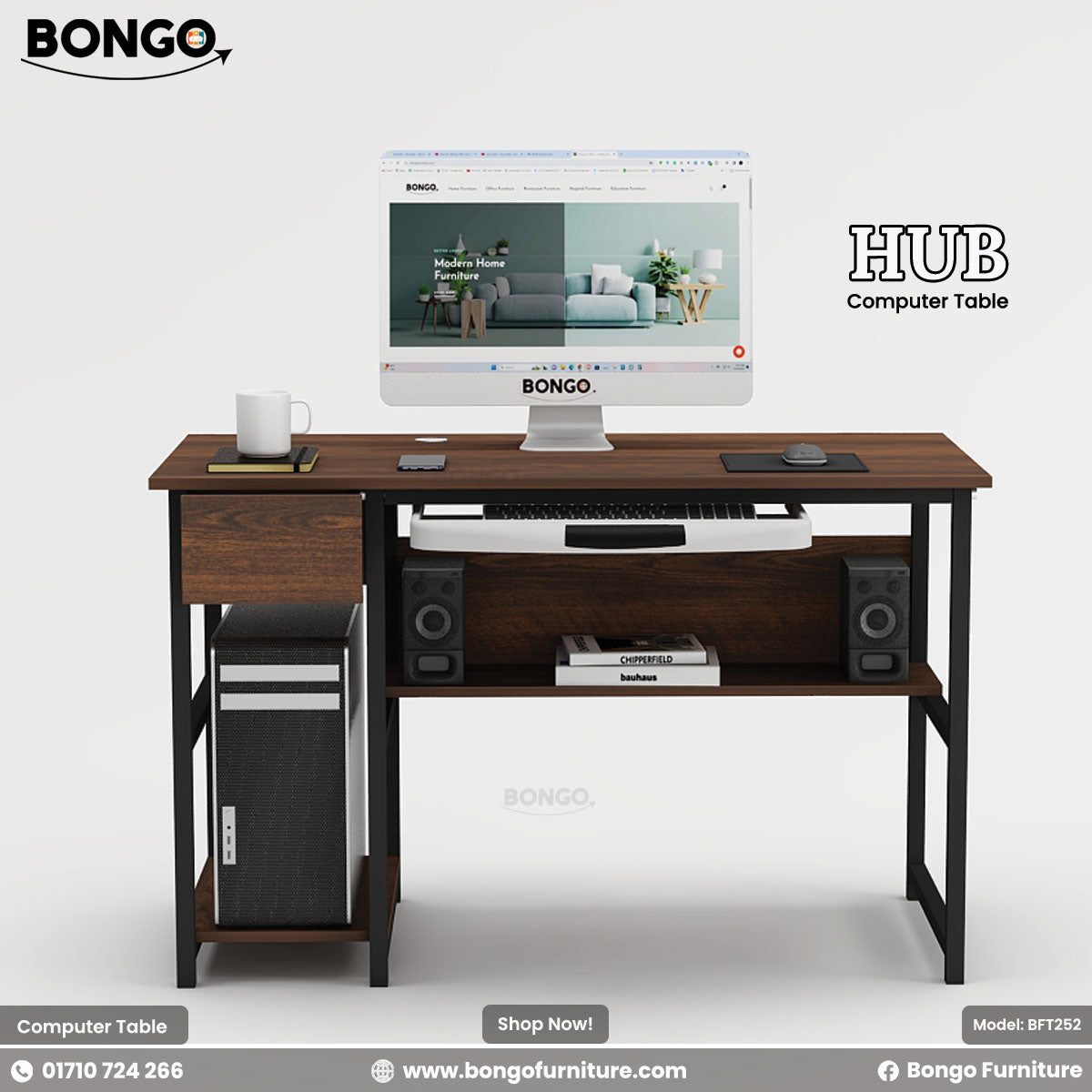 Hub Computer Table - BFT252 | Bongo Furniture