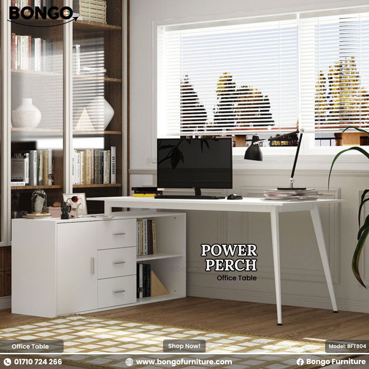 Power Perch Desk- BFT804 | Bongo Furniture